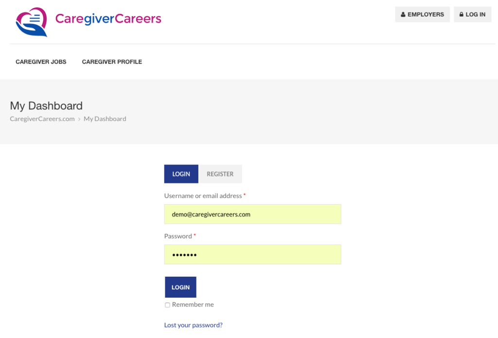 Login | CaregiverCareers.com